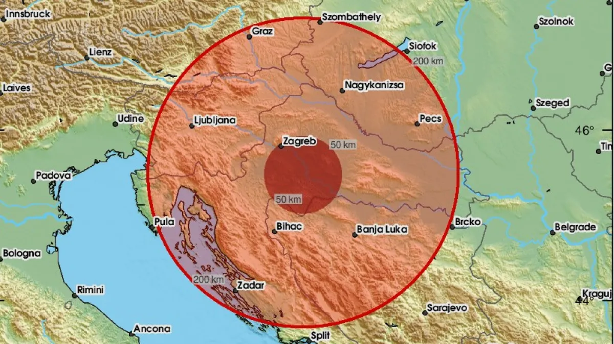 Kod Petrinje zabilježen umjeren potres magnitude 3.1 - Net.hr