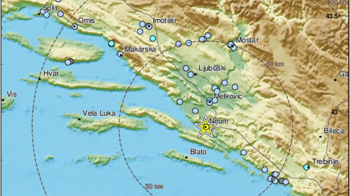 Jak potres zatresao jug Hrvatske! Osjetio se i u BiH: 'Čula se dosta jaka tutnjava' - Net.hr