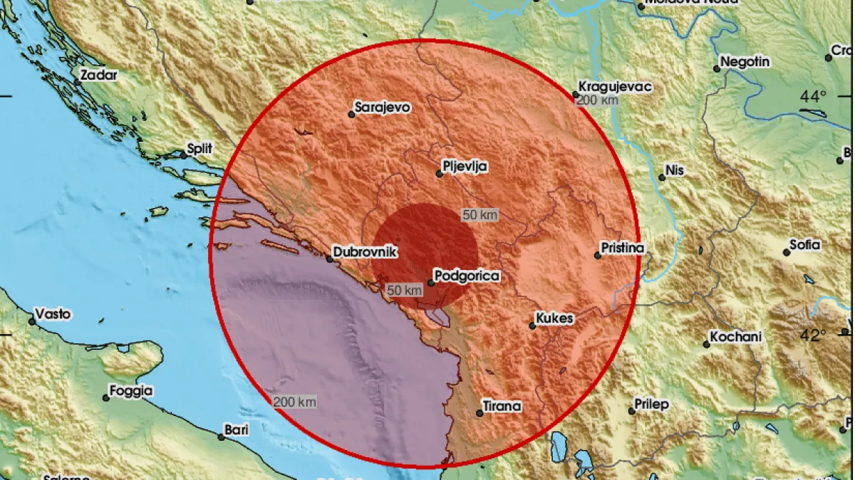 Novi potres magnitude 3,2 u Crnoj Gori. Osjetio se i u Hrvatskoj - Net.hr