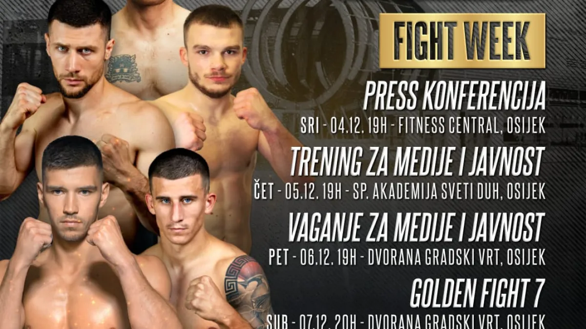 Golden Fight Gradski vrt ove subote postaje borilačka prijestolnica ...