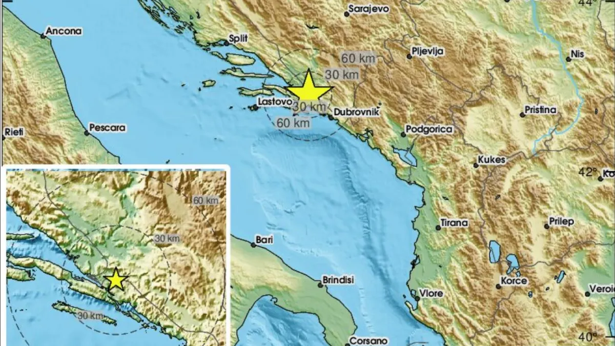 Potres kod Stona jačine 3,4 po Richteru - Net.hr