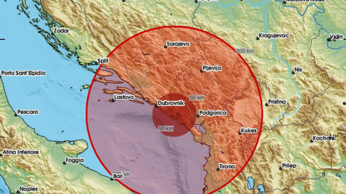 Zemljotres u Crnoj Gori: Osjetio se i u Dubrovniku - Net.hr